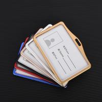 China Aluminum Alloy Card Holder Lanyard Name ID Identity Badge Holder 6 Inch for sale