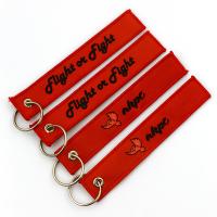 China Personalized Fabric Paracord Keychain Lanyard Key Tag Embroidery Eco Friendly for sale