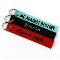 China Personalized Fabric Paracord Keychain Lanyard Key Tag Embroidery Eco Friendly for sale