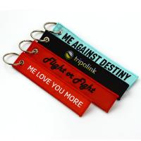 China Personalized Fabric Paracord Keychain Lanyard Key Tag Embroidery Eco Friendly for sale