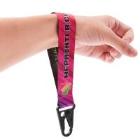 China Mobile Phone Metal Wrist Lanyard Keychain Holder Sublimation Polyester Strap for sale