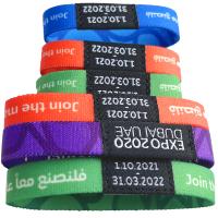 China Sublimation Polyester Elastic Fabric Wristband Bracelets Die Cutting Printing Custom for sale