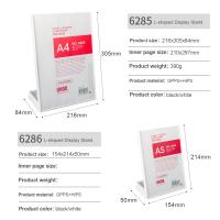 China Double Sided Plastic Acrylic Business Card Holders A5 Leaflet T Shape for sale
