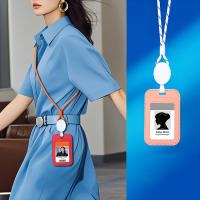 China Eco Friendly Retractable Leather Card Holder Featuring Fashionable Badge Holder ID Lanyard Ideal Business Giveaways for sale