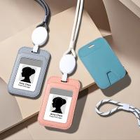 China Eco Friendly Retractable Leather Card Holder Featuring Fashionable Badge Holder ID Lanyard Ideal Business Giveaways for sale