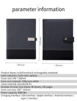 China Customized Reusable Smart Planner Business Journal Notebook Wireless USB Charging for sale