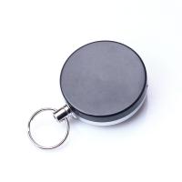 China Zinc Alloy Badge Name Tag Keychain Retractable Carabiner Badge Reel for sale