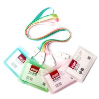 China PP ID Lanyard Retractable Transparent Card Holder Protector For Employee Identification for sale