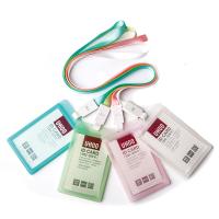 China PP ID Lanyard Retractable Transparent Card Holder Protector For Employee Identification for sale