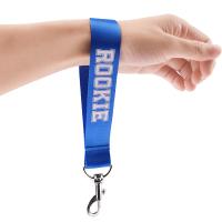 China Eco Friendly Keychain Lanyard Short Nylon id Card Holder Embossing Printing for sale