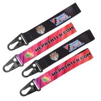 China Eco Friendly Keychain Lanyard Short Nylon id Card Holder Embossing Printing for sale