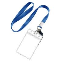 China Safe Credit Card Holder Durable Waterproof PVC Card ID Badge Holder Letter Pattern Featuring Breakaway Lanyard for Ladies for sale