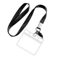 China Safe Credit Card Holder Durable Waterproof PVC Card ID Badge Holder Letter Pattern Featuring Breakaway Lanyard for Ladies for sale
