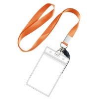 China Safe Credit Card Holder Durable Waterproof PVC Card ID Badge Holder Letter Pattern Featuring Breakaway Lanyard for Ladies for sale