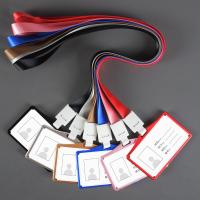 China Letter Aluminium vertical Id Card Holder Lanyard Badge Exhibition Personnel Badge for sale