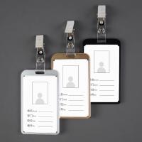 China Letter Aluminium vertical Id Card Holder Lanyard Badge Exhibition Personnel Badge for sale
