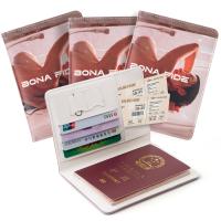 China Portable Ladies Rfid Travel ID Card Wallet Organizer Holder SIM Storage PU Leather for sale