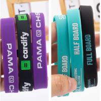China Debossed Rubber Silicone Elastic Wristband Bracelet Wristlet Personalized Tear Resistant for sale