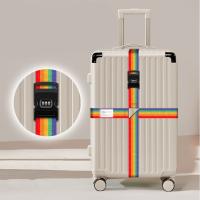 China Rainbow Cross Luggage Tag Straps Identifier Travel Suitcase Bundling Belts for sale