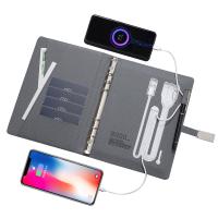 China Leather Softcover A5 A4 Leather Planner Notebook Multi Functional Rechargeable for sale