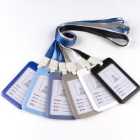 China Fashion Style Business Card Customized Candy Color Id Card Protector Abs Plastic Uv Print Badge Holder Lanyard Logo Item for sale