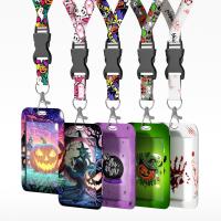 China Casual Halloween Work Identity Badge Holder with Printed Logo and Lanyard Festival Auto Industry Specific ID Card Holder for sale