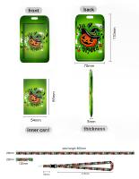 China Casual Halloween Work Identity Badge Holder with Printed Logo and Lanyard Festival Auto Industry Specific ID Card Holder for sale