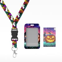 China Casual Halloween Work Identity Badge Holder with Printed Logo and Lanyard Festival Auto Industry Specific ID Card Holder for sale