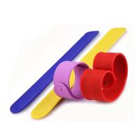 China Custom Printed Rubber Wrist Band Silicone Slap Bracelet For Children Waterproof for sale