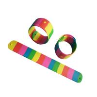 China Custom Printed Rubber Wrist Band Silicone Slap Bracelet For Children Waterproof for sale