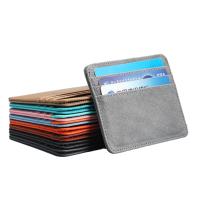 China Leather Slim Men Pocket ID Card Wallet pouch Personalized for sale