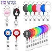 China Medical Nurse Retractable Badge Holder Metal Clip for ID Card Customized for sale