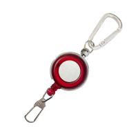 China Key Card Retractable ID Badge Holder Carabiner Keychain With Mountaineering Buckle for sale