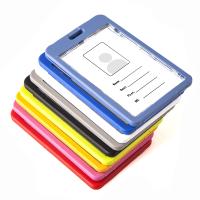China Acrylic Custom Hard Plastic Double-Sided Clear ID Card Holder for sale