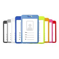 China Transparent Acrylic Practical Dual Sided Card Holder Lanyard Nametag For Business for sale