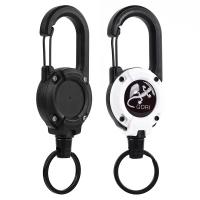 China UV Printing Carabiner Retractable Keychain – Custom Logo, 60cm Wire Rope for sale