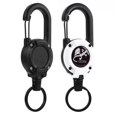 China UV Printing Carabiner Retractable Keychain – Custom Logo, 60cm Wire Rope for sale