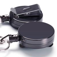 China Retractable Stainless Steel Nurse Badge Reel Clip Key Chain Letterpress Printing for sale