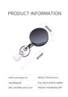 China Retractable Stainless Steel Nurse Badge Reel Clip Key Chain Letterpress Printing for sale