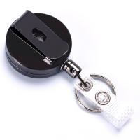 China Retractable Stainless Steel Nurse Badge Reel Clip Key Chain Letterpress Printing for sale
