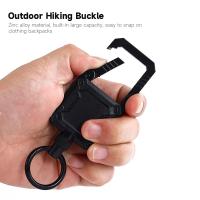 China Heavy Duty Retractable Card Holder Key Ring Stainless Steel Carabiner For Cars Motorcycles for sale
