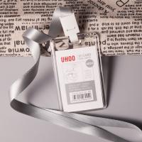 China Arc Design Vertical Transparent Acrylic ID Badge Holder for sale