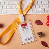 China Vertical Id Business Card Holder Lanyard Transparent Badge Abrasion Resistance Custom for sale