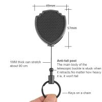 China Portable Retractable Id Card Holder Badge Reels PVC Plastic Keychain Belt Clip Custom for sale