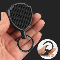 China Portable Retractable Id Card Holder Badge Reels PVC Plastic Keychain Belt Clip Custom for sale