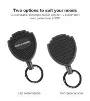 China Portable Retractable Id Card Holder Badge Reels PVC Plastic Keychain Belt Clip Custom for sale