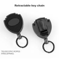 China Portable Retractable Id Card Holder Badge Reels PVC Plastic Keychain Belt Clip Custom for sale