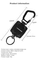 China Metal Hook Retractable Badge Reels Key Chain holder With Mountaineering Printed for sale