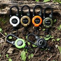 China Stainless Steel Mountain Compass Keychain Bulk Retractable Heavy Duty Personalized for sale