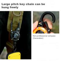 China Stainless Steel Mountain Compass Keychain Bulk Retractable Heavy Duty Personalized for sale